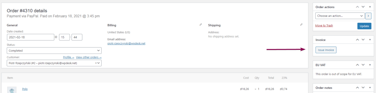 How to generate a manual invoice in WooCommerce and WordPress?