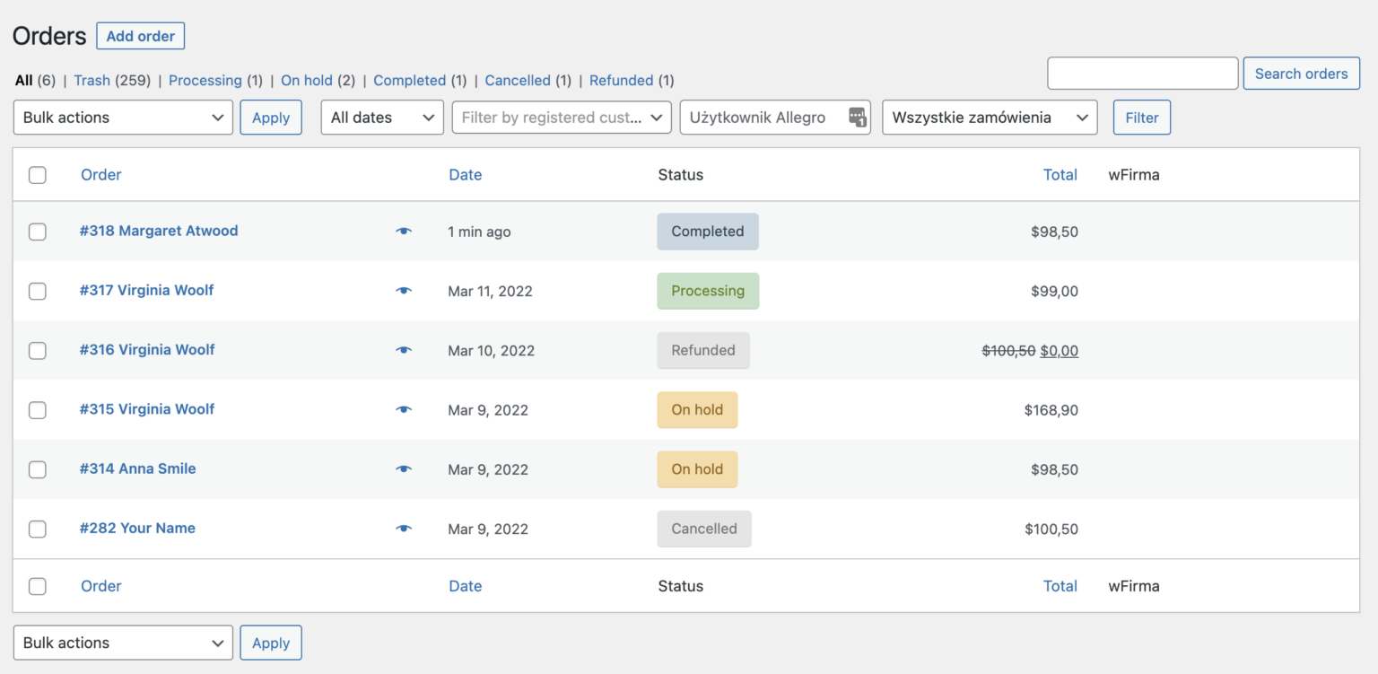 WooCommerce Order Status Manager - Flexible Invoices