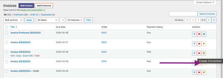 Manual Invoice Corrections in WooCommerce - Flexible Invoices