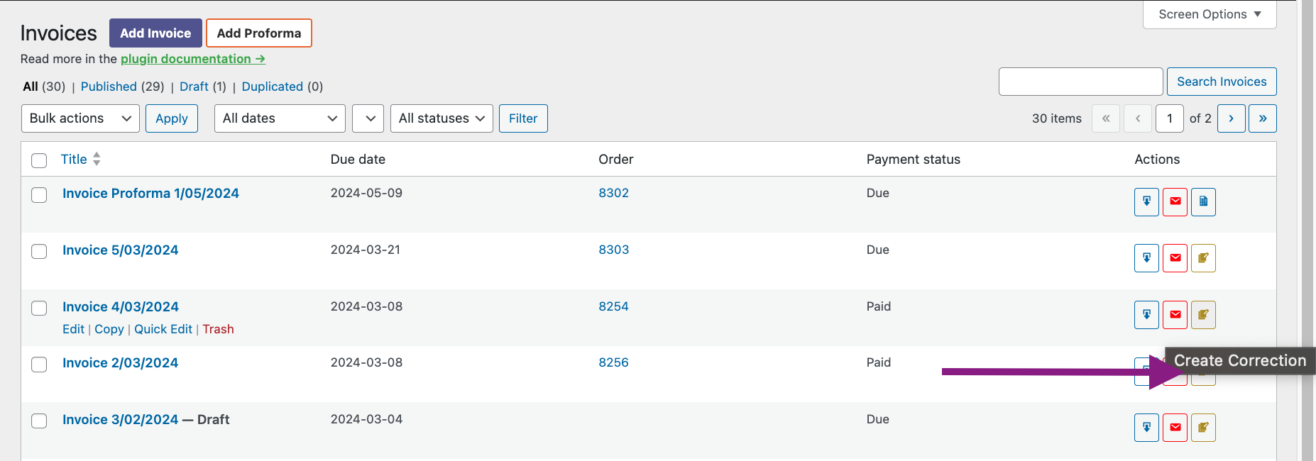 Manual Invoice Corrections in WooCommerce - Flexible Invoices